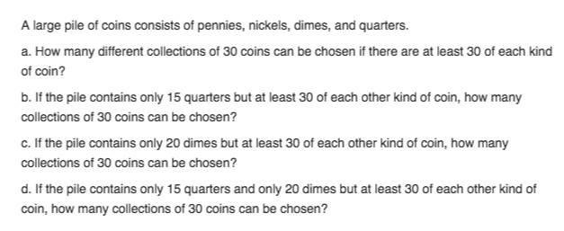 Solved A large pile of coins consists of pennies, nickels, | Chegg.com
