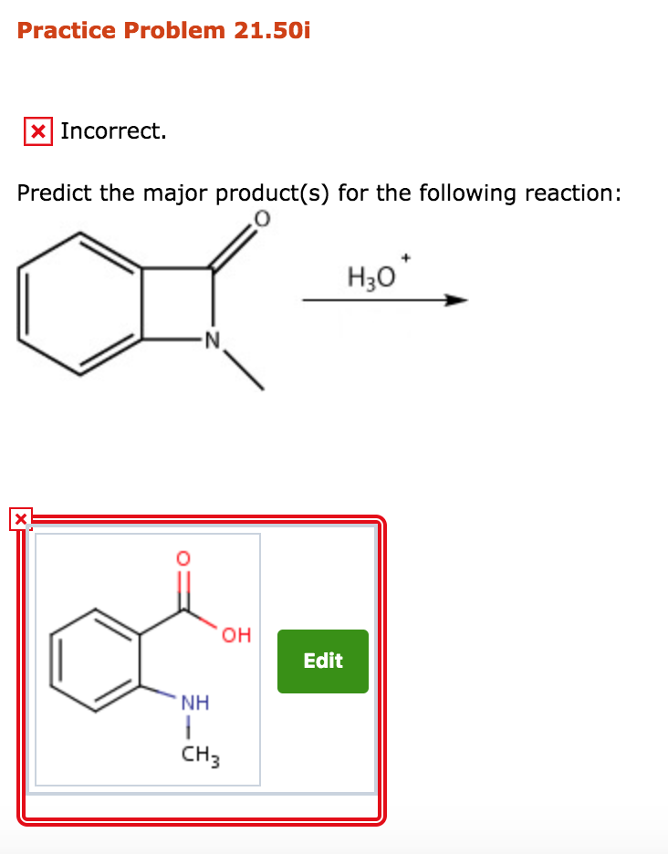 Solved Practice Problem 21.50i x Incorrect. Predict the | Chegg.com