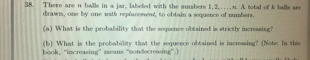Solved There are n balls in a jar, labeled with the numbers | Chegg.com