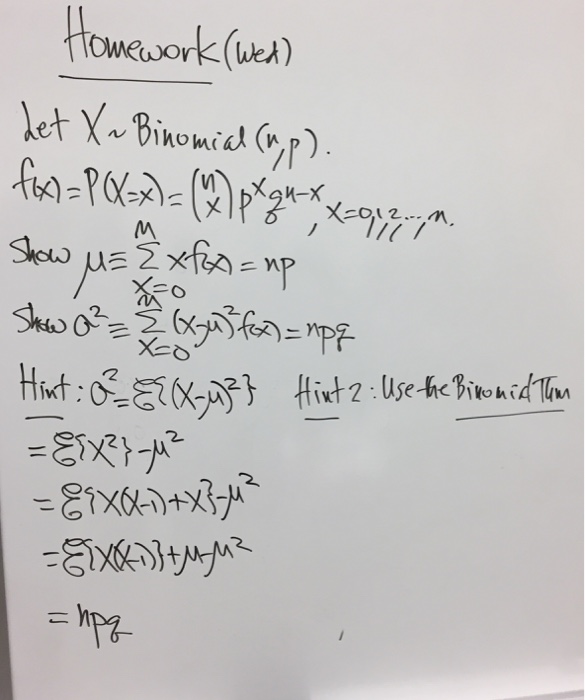 Solved Let X~ Binomial (n/p). f(x) = P(X=x) = (n x) P^x | Chegg.com