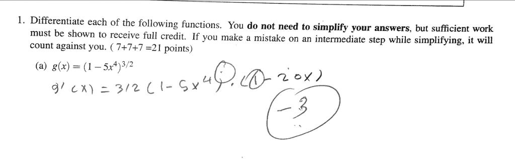 Solved Differentiate each of the following functions. You do | Chegg.com