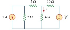 Solved For the given circuit where V = 16 V, use source | Chegg.com