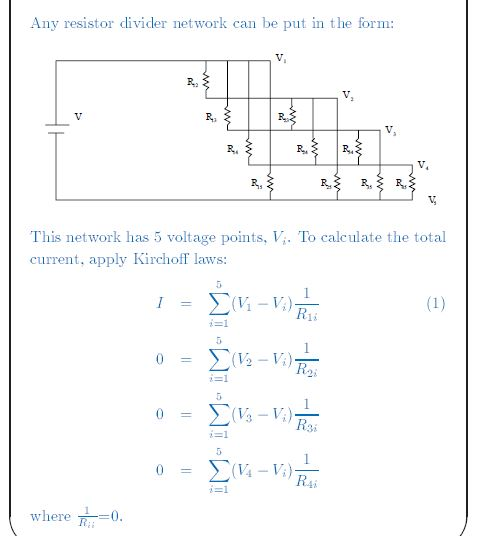 Solved Any resistor divider network can be put in the form: | Chegg.com