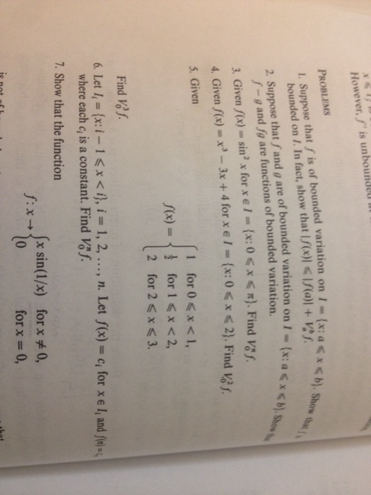 Solved Suppose The F Is Of Bounded Variation On Show That F