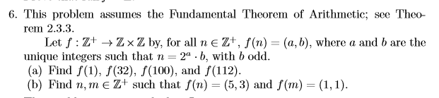 Solved 6. This problem assumes the Fundamental Theorem of | Chegg.com