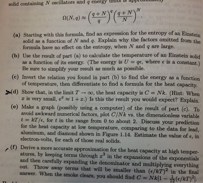 Solved Starting with this formula find an expression for the | Chegg.com