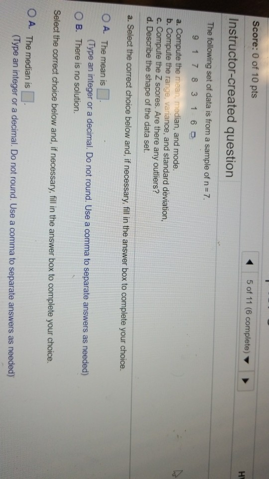 Solved Score: 0 of 10 pts Instructor-created question The | Chegg.com