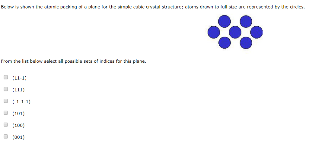 Solved Below is shown the atomic packing of a plane for the | Chegg.com