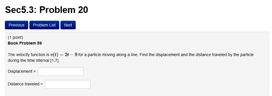Solved Sec5.3: Problem 20 Previous Problem List Next 1 point | Chegg.com