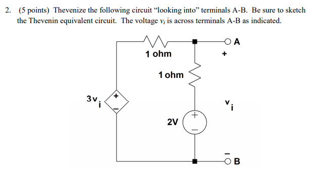 Solved 2. (5 points) Thevenize the following circuit | Chegg.com