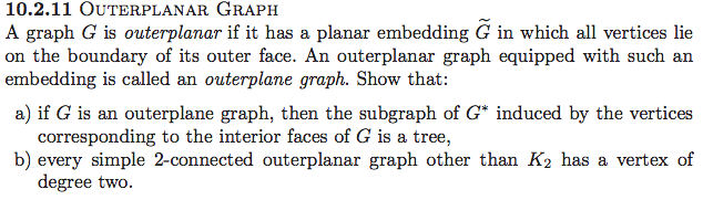 Solved OUTERPLANAR GRAPH A graph G is outerplanar if it has | Chegg.com