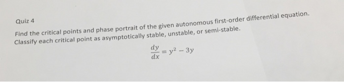 Solved Find the critical points and phase portrait of the | Chegg.com