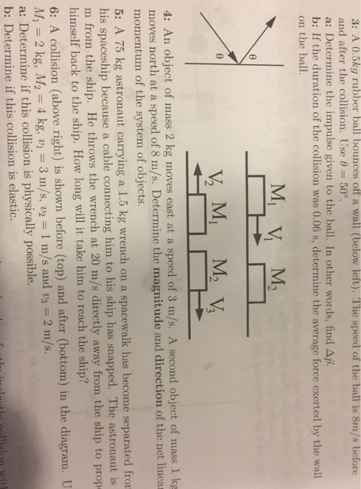 Solved A 0.5kg rubber ball bounces off a wall (below left). | Chegg.com