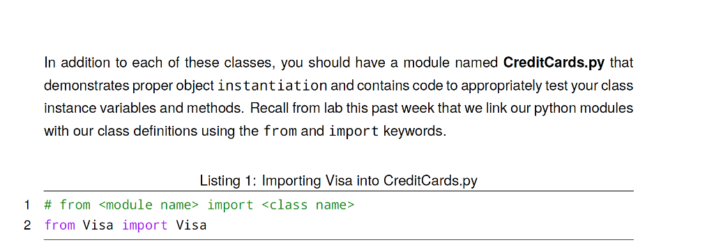Solved You will be creating a credit card class for each of | Chegg.com