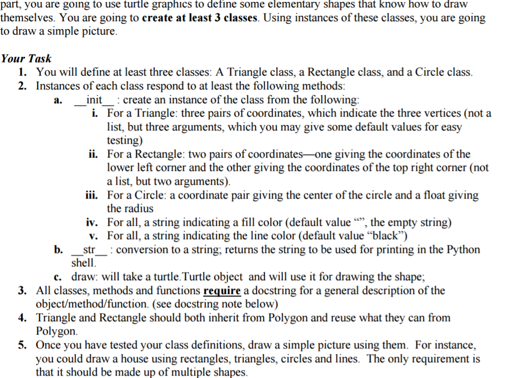 Solved part, you are going to use turtle graphics to define | Chegg.com
