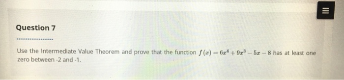 Solved Use the Intermediate value Theorem and prove that the | Chegg.com