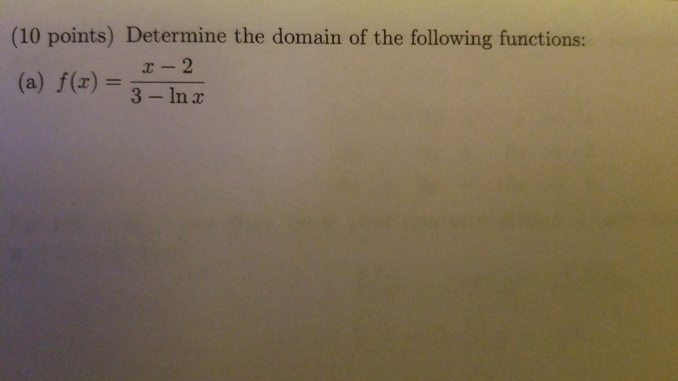 Solved (10 points) Determine the domain of the following | Chegg.com