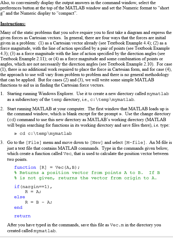 Solved MATLAB is a software package for high-performance | Chegg.com