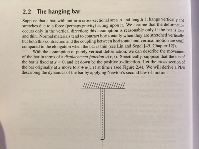 Solved Static equilibrium of a hanging bar. In section 2.2 | Chegg.com