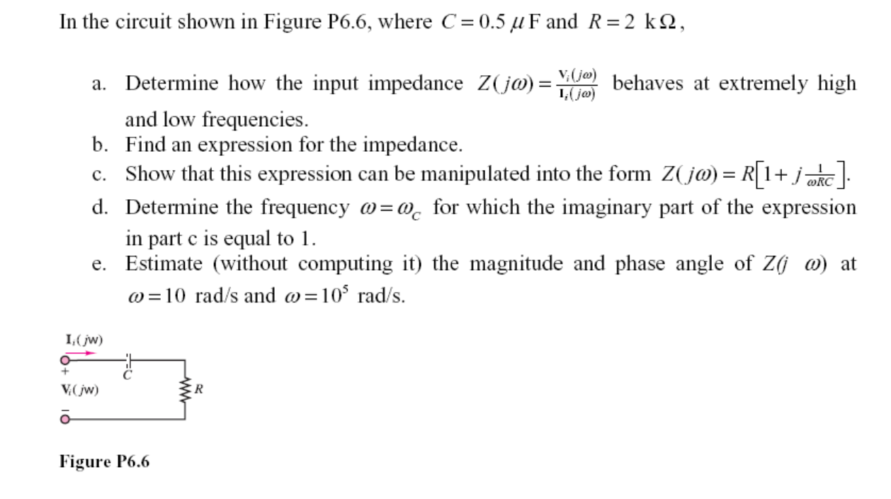 Solved In the circuit shown in Figure P6.6, where C = 0.5 mu | Chegg.com