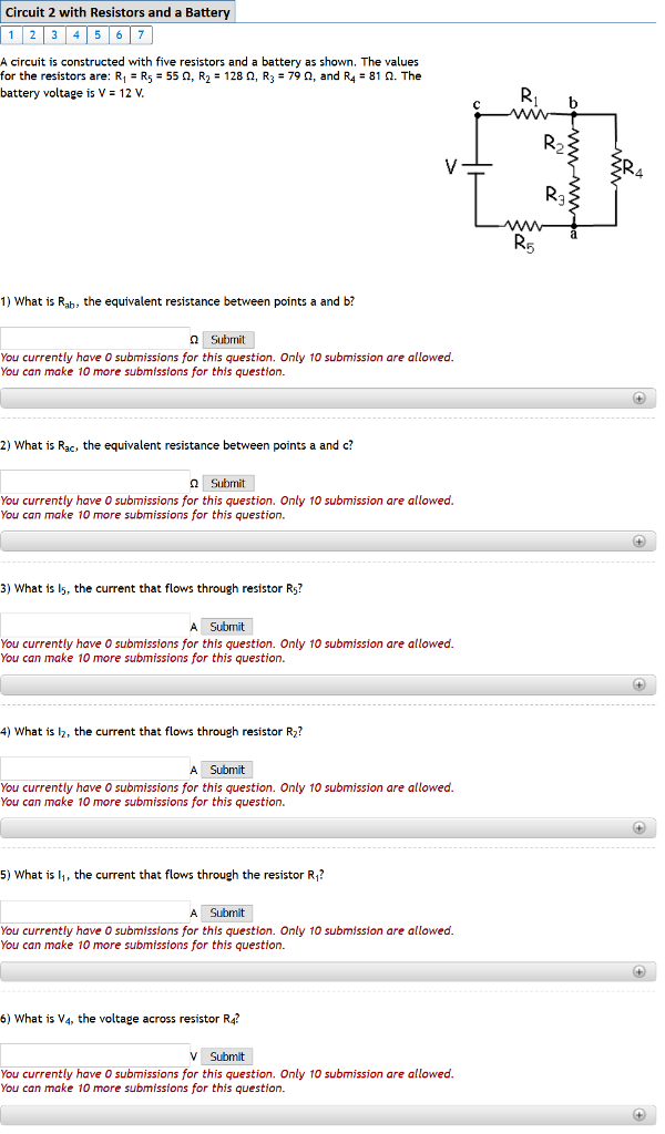 Solved Circuit 2 with Resistors and a Battery A circuit is | Chegg.com