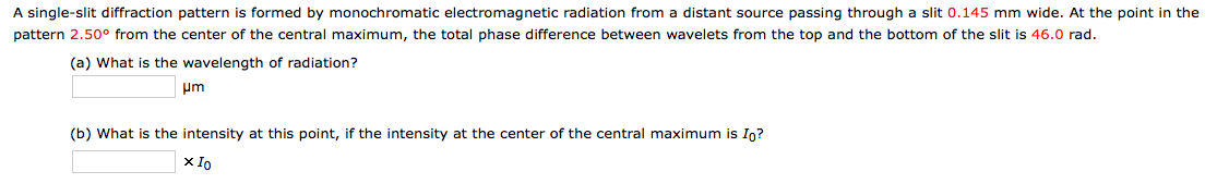 Solved A single-slit diffraction pattern is formed by | Chegg.com