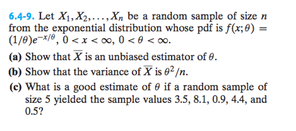 Solved Let X_1, X_2, ..., X_n be a random sample of size n | Chegg.com