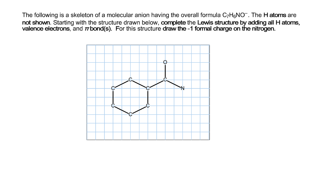 Solved The following is a skeleton of a molecular anion | Chegg.com