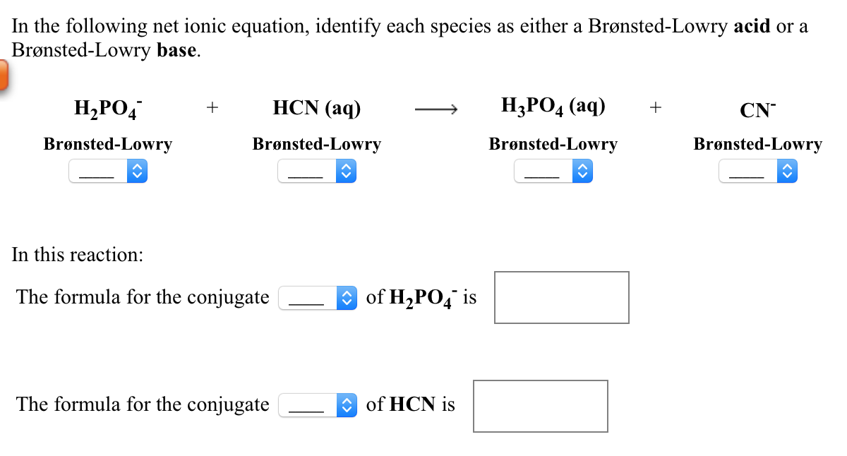 Solved In the following net ionic equation, identify each | Chegg.com