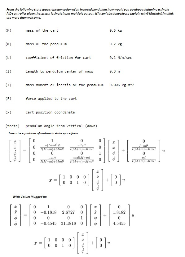 Solved From the following state space representation ofan | Chegg.com