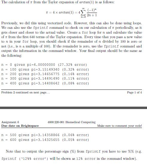 Solved The calculation of π from the Taylor expansion of | Chegg.com