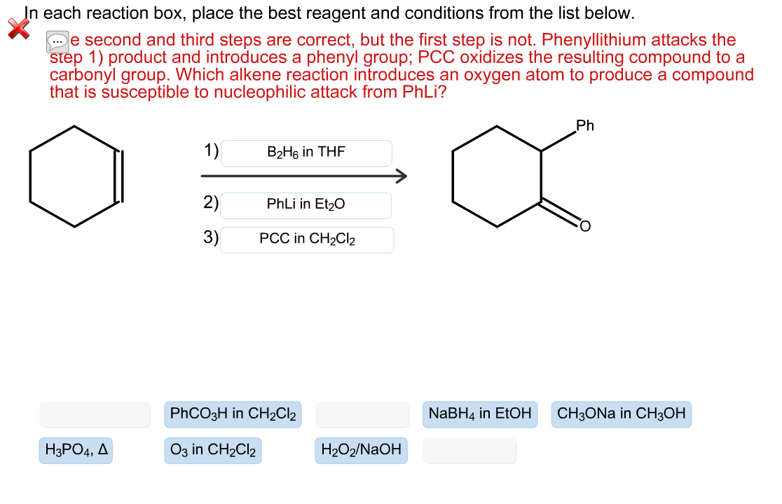 Solved In each reaction box, place the best reagent and | Chegg.com