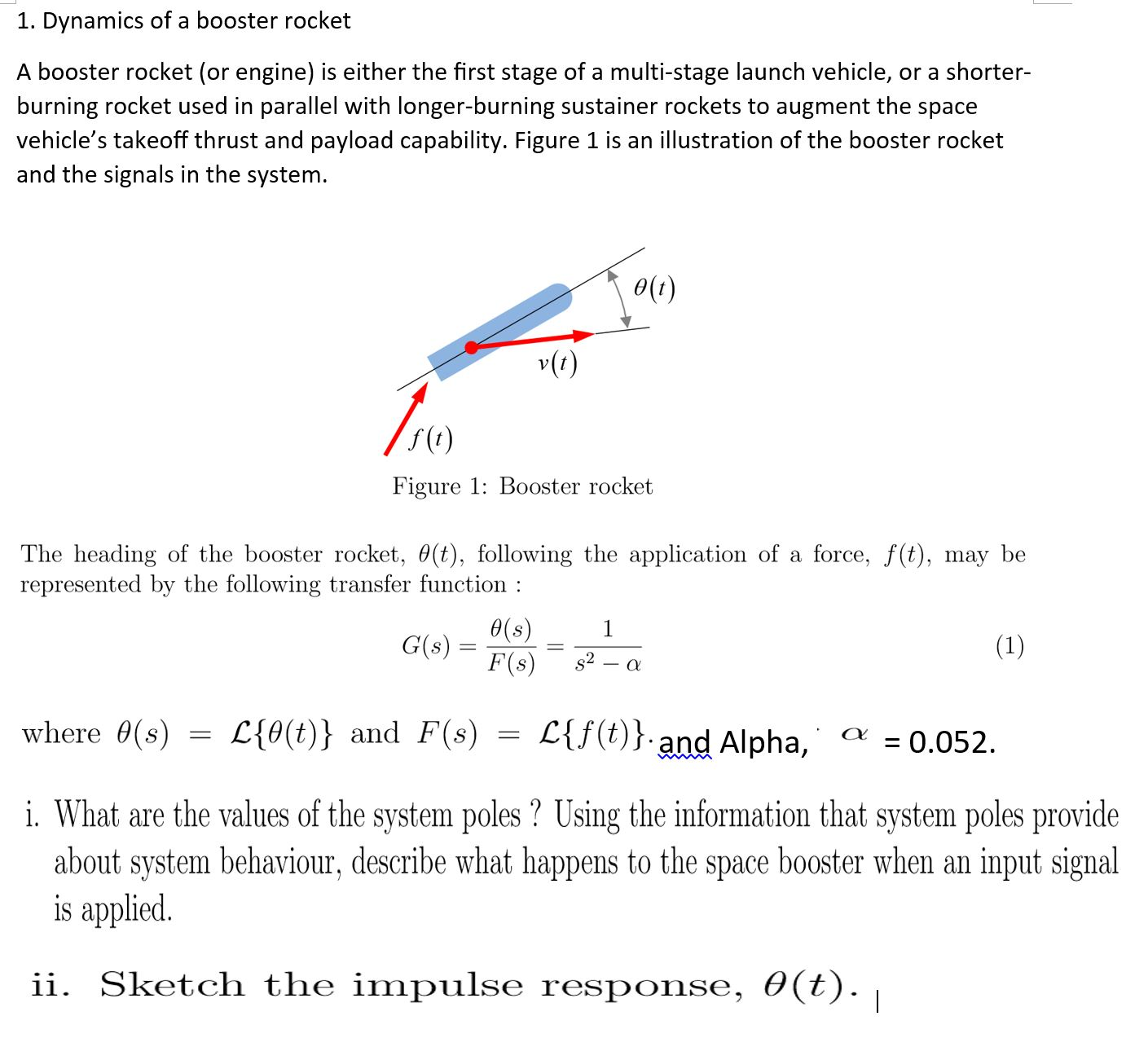 Solved Dynamics of a booster rocket A booster rocket (or | Chegg.com