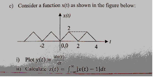 Solved Consider a function x(t) as shown in the figure | Chegg.com