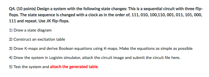 Solved Design a system with the following state changes: | Chegg.com