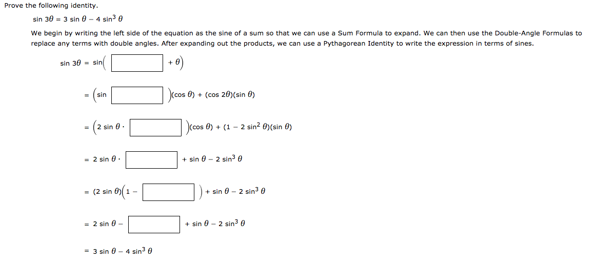 Solved: Prove The Following Identity. Sin 3 Theta = 3sin T... | Chegg.com