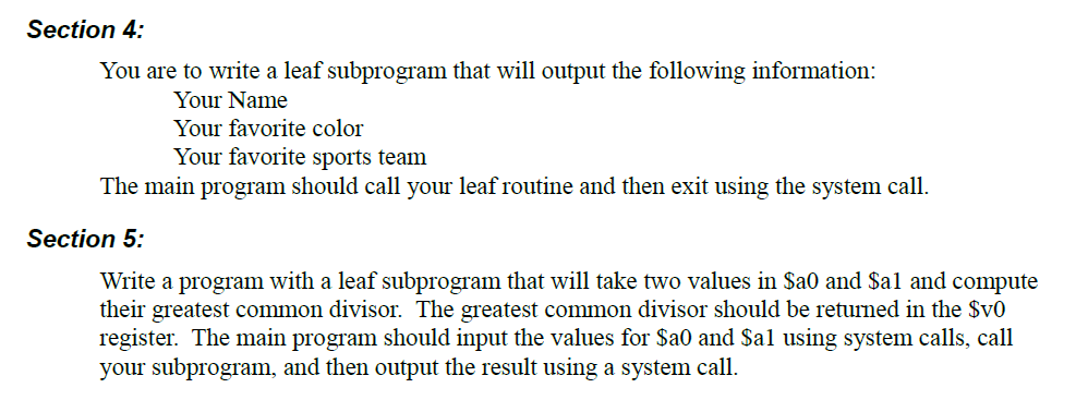 Solved Section 1: Using the MARS or SPIM simulator develop a | Chegg.com