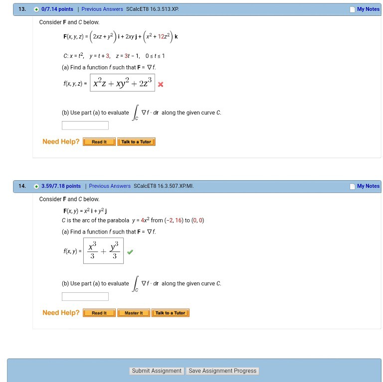 Solved 13. 0/7.14 points | Previous Answers SCalcET8 | Chegg.com