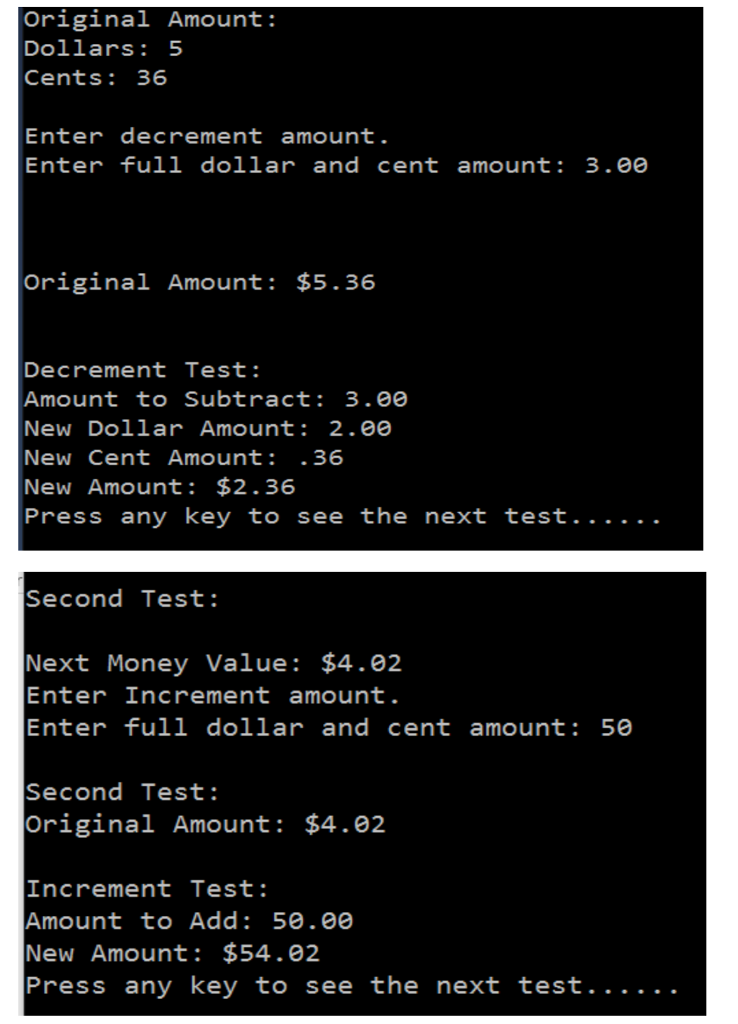 Solved Assignment No 1 C#: Creating your own class and | Chegg.com