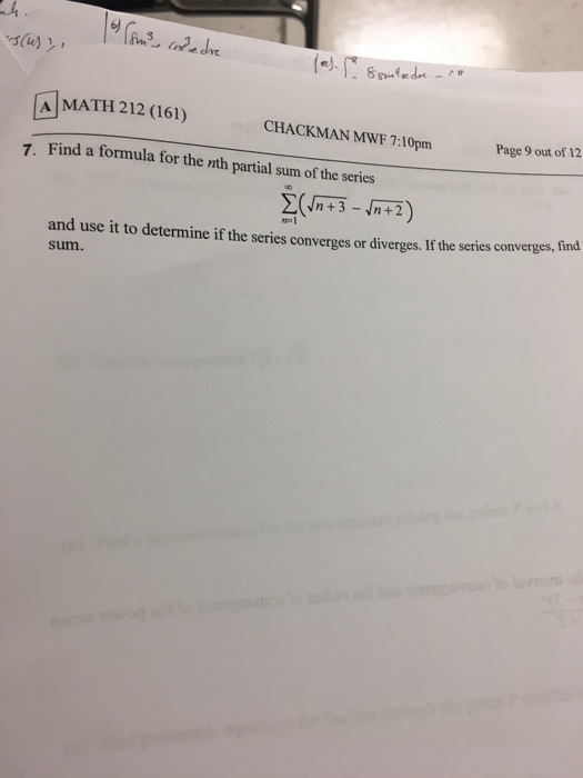 Solved Find a formula for the nth partial sum of the series | Chegg.com
