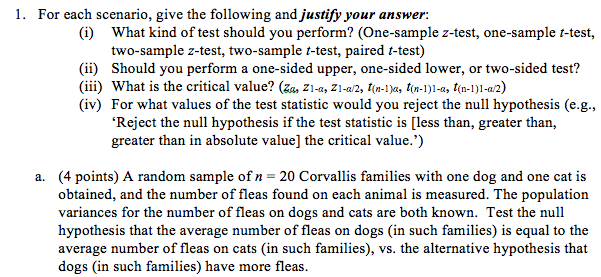 Solved 1. For each scenario, give the following and justify | Chegg.com