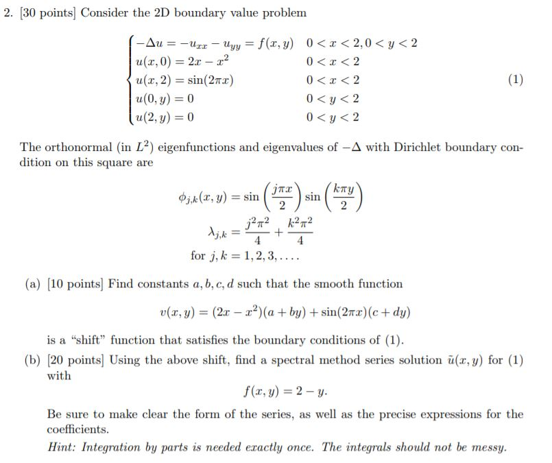 Solved Consider the 2D boundary value problem −∆u = −uxx − | Chegg.com