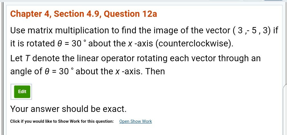 Solved Chapter 4, Section 4.9, Question 12a Use matrix | Chegg.com