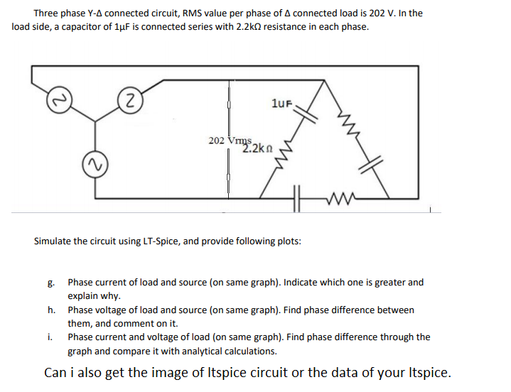 Solved Three phase Y-Δ connected circuit, RMS value per | Chegg.com