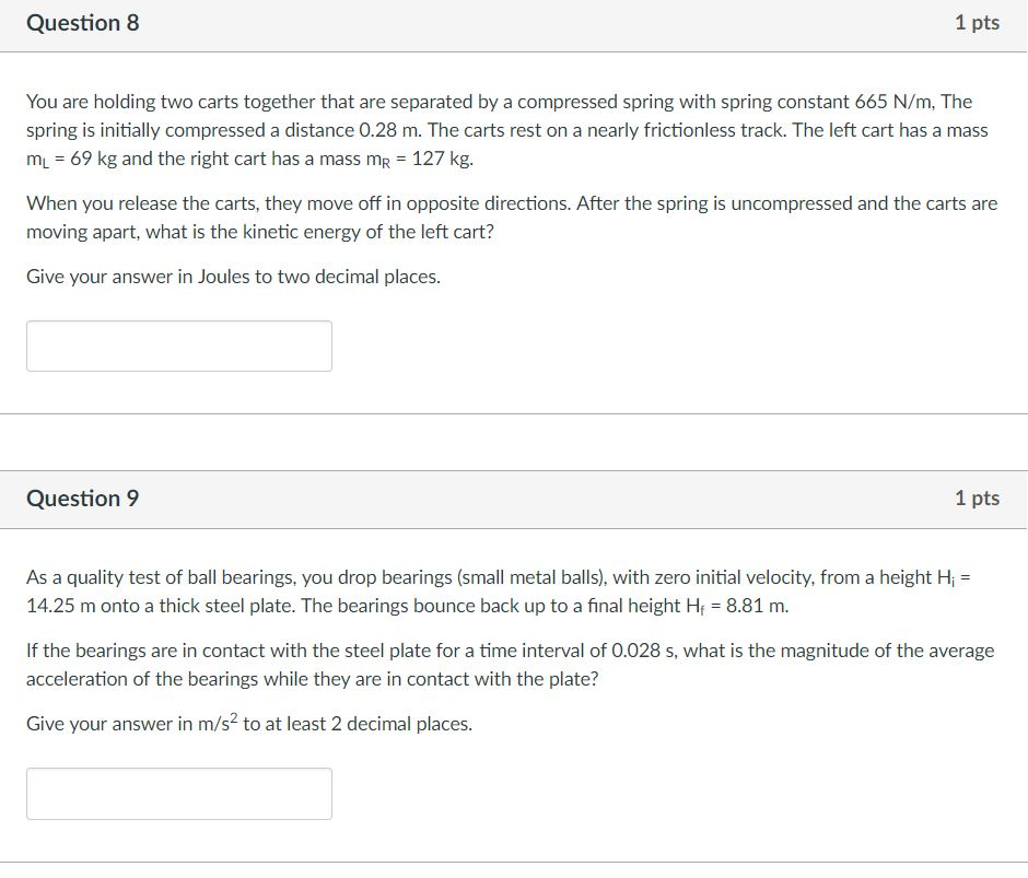 Solved You are holding two carts together that are separated | Chegg.com