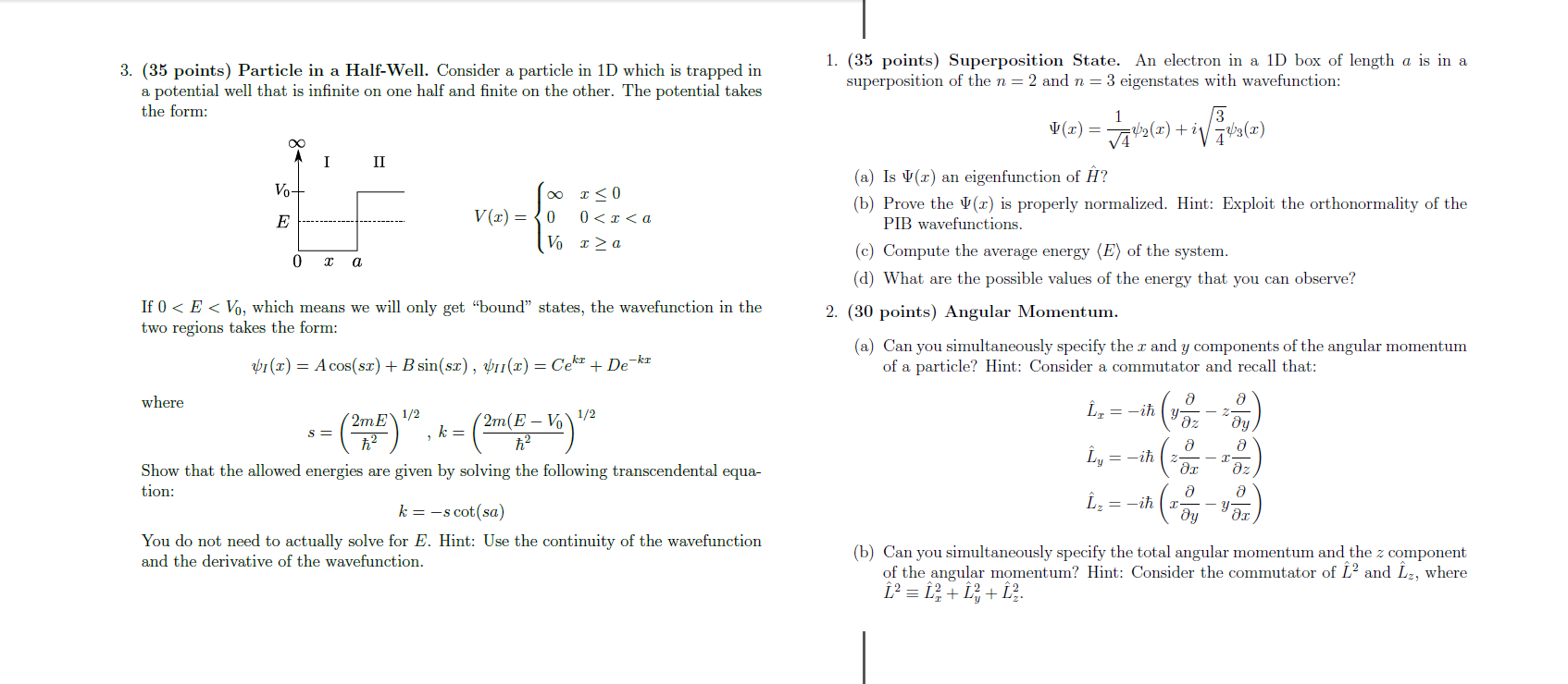 Solved Particle in a Half-Well. Consider a particle in 1D | Chegg.com