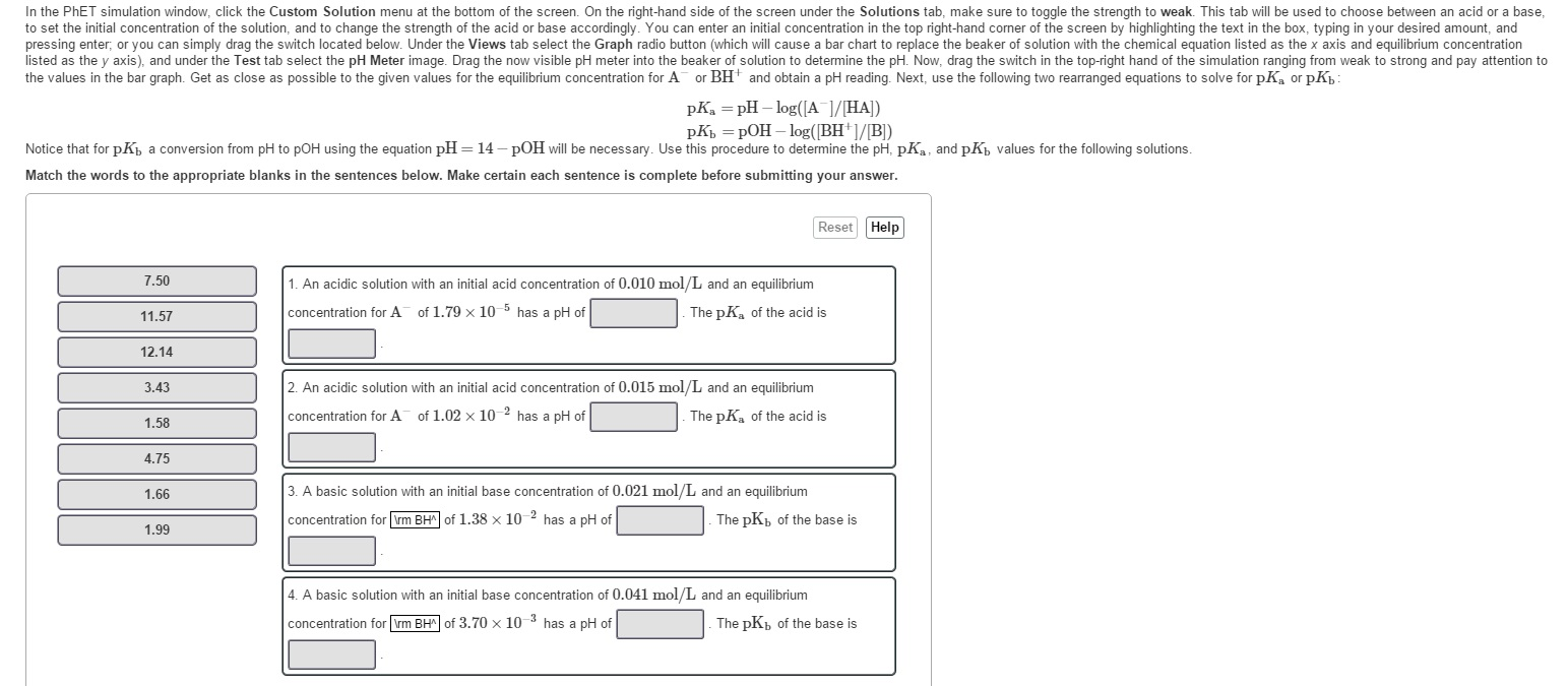 Solved In the PhET simulation window, click the Custom | Chegg.com