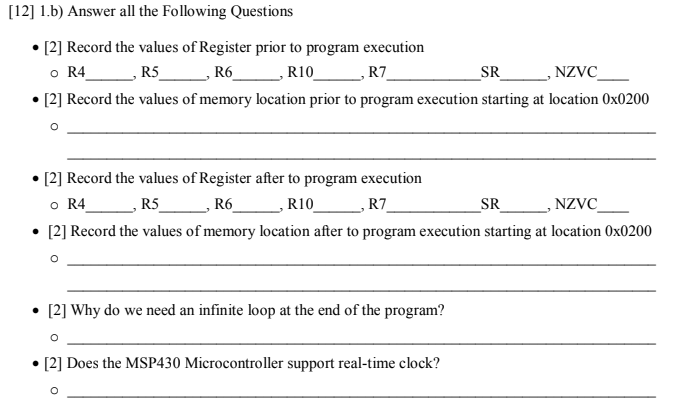 Intro to Microprocessors Class Code Composer | Chegg.com