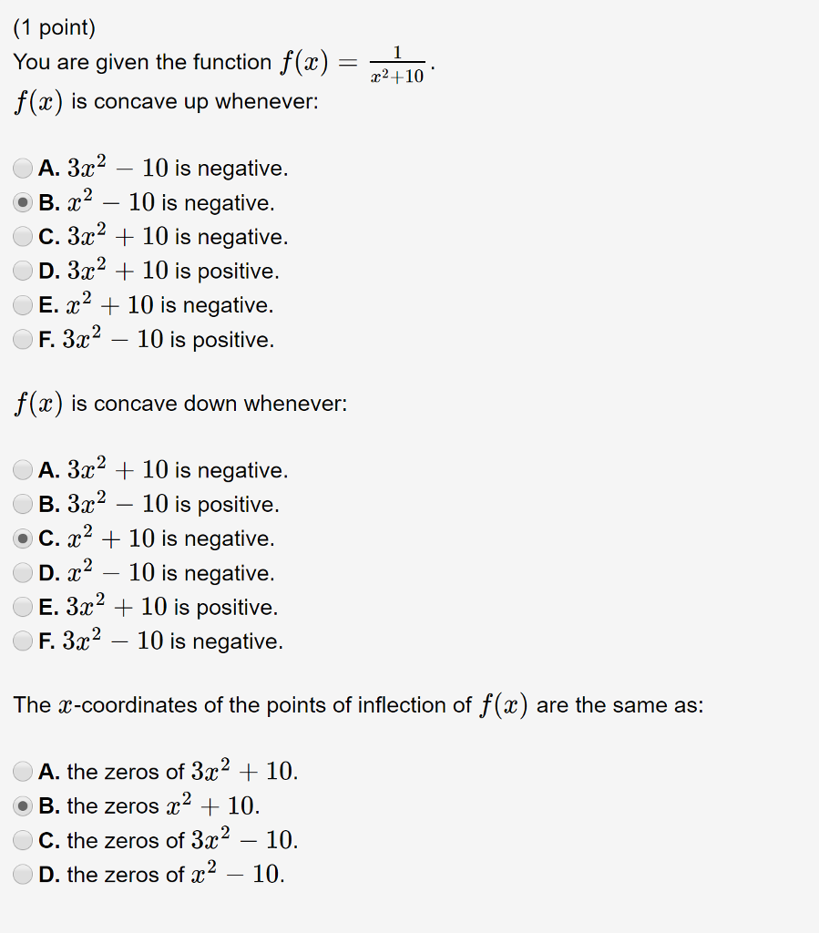 Solved (1 point) You are given the function f(x) - f(r) is | Chegg.com