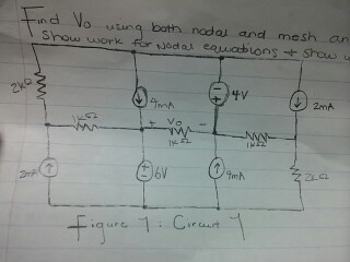 find Vo using both nodal and mesh analysis. show work | Chegg.com